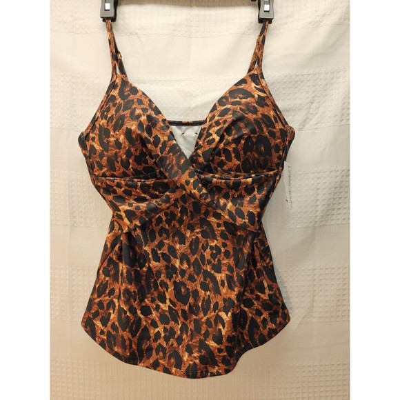 Nine West | Swim | Nine West Women Bathing Suit Top Lrg Cheetah Print ...
